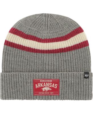 Men's '47 Brand Charcoal Arkansas Razorbacks Penobscot Cuffed Knit Hat ...