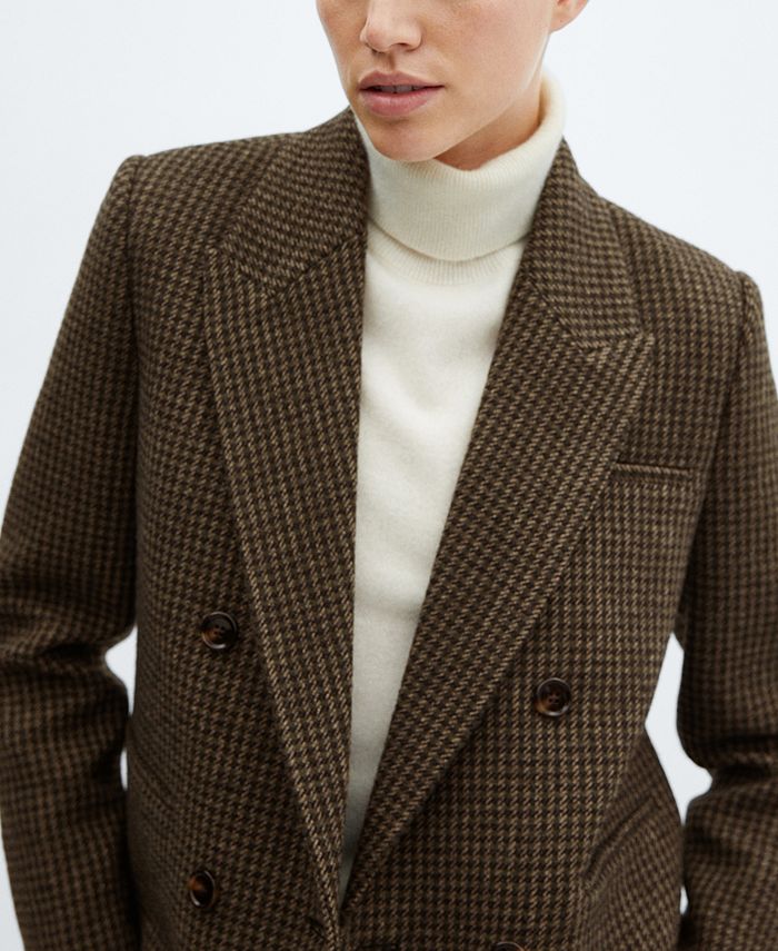 MANGO Women's Cropped Wool Blazer - Macy's