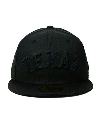 New Era Texas Rangers Black on Black 59FIFTY Cap - Macy's
