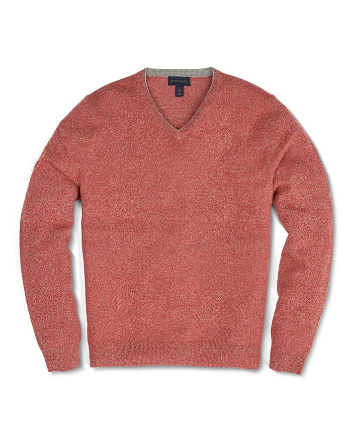 Scott Barber Men's Marled Cashmere Vee Sweater - Macy's