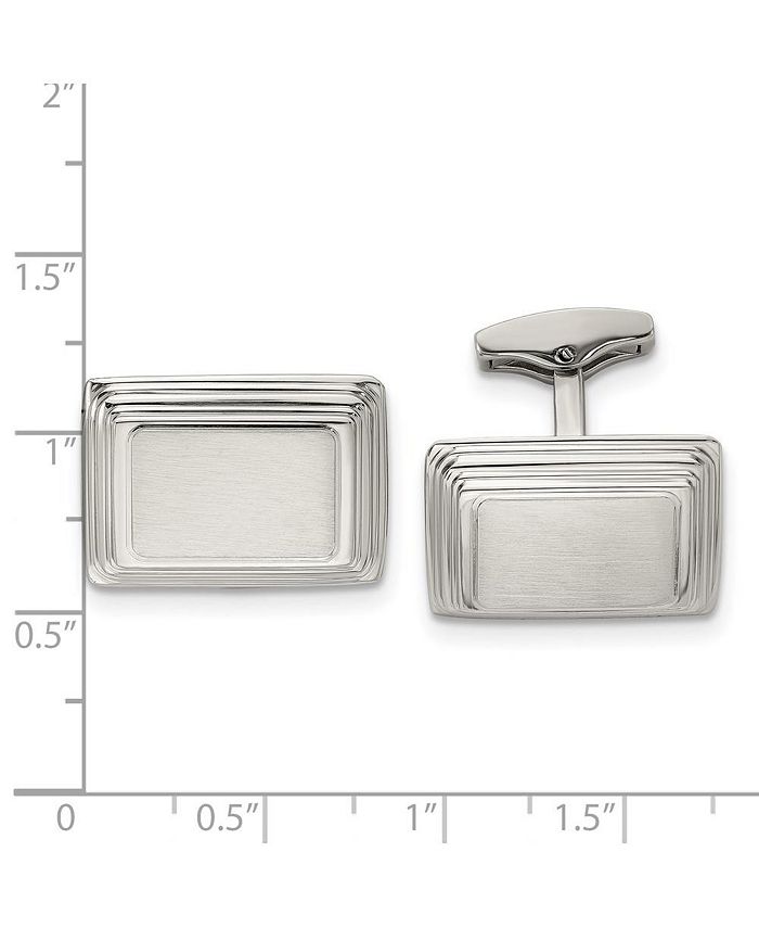 Chisel Stainless Steel Brushed and Polished Rectangle Cufflinks - Macy's