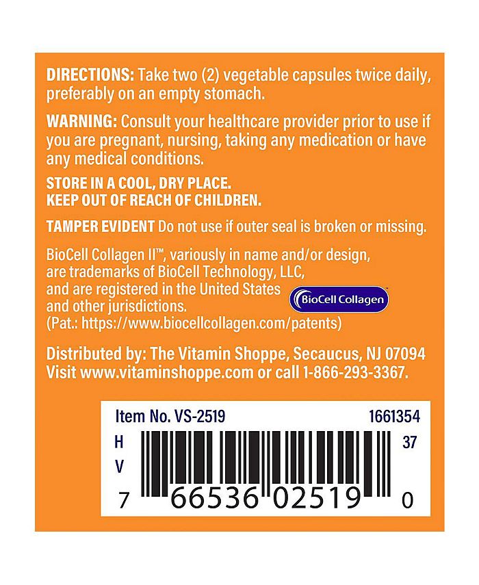 The Vitamin Shoppe BioCell Collagen II with Hyaluronic Acid - Skin ...