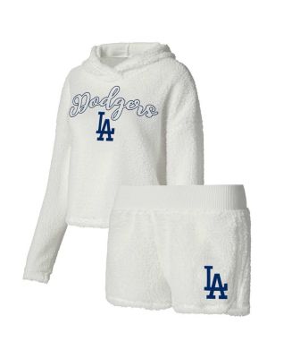 Women's Concepts Sport Cream Los Angeles Dodgers Fluffy Hoodie Top and ...