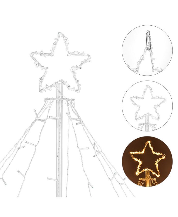 Yescom LED Cone Tree Light with Star Finial 9 Strings Christmas ...
