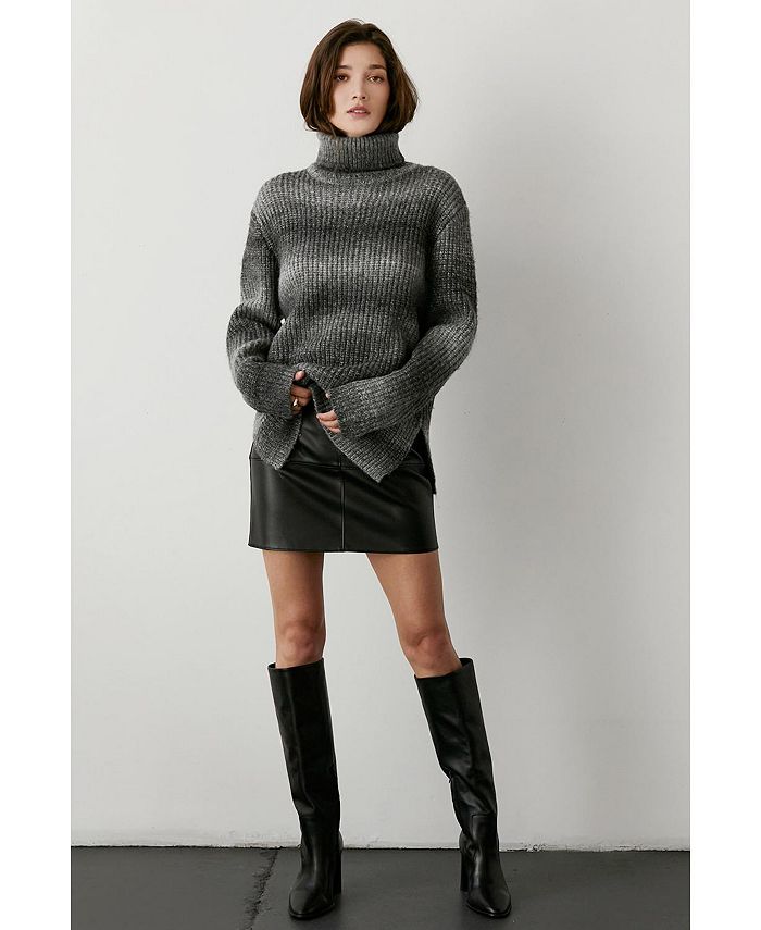 CRESCENT Women's Ariana Multi Colored Wool-Blend Turtleneck Sweater ...