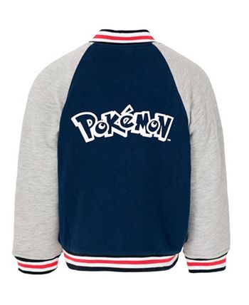 Pokemon Boy's French Terry Zip Up Varsity Bomber Jacket Little Kid to ...