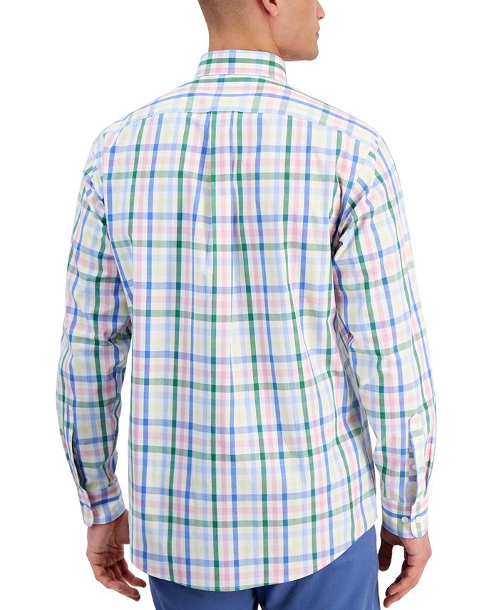 Club Room Men's Regular-Fit Multicolor Plaid Dress Shirt, Created for ...
