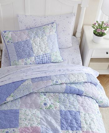 Laura Ashley Parker Patchwork Reversible 2 Piece Quilt Set, Twin - Macy's