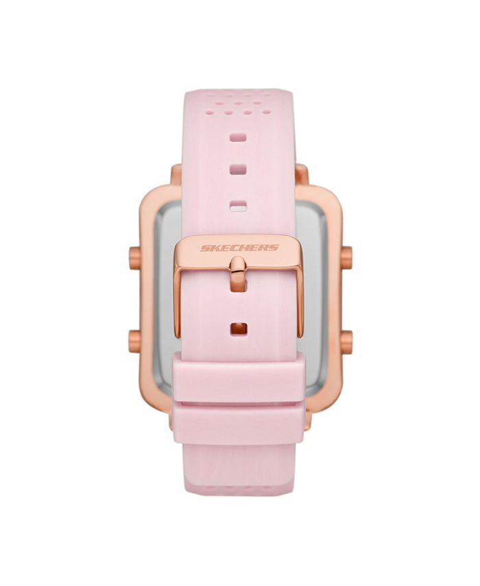 Skechers Women's Naylor Digital, Rose Gold-Tone Alloy Watch, Pink - Macy's