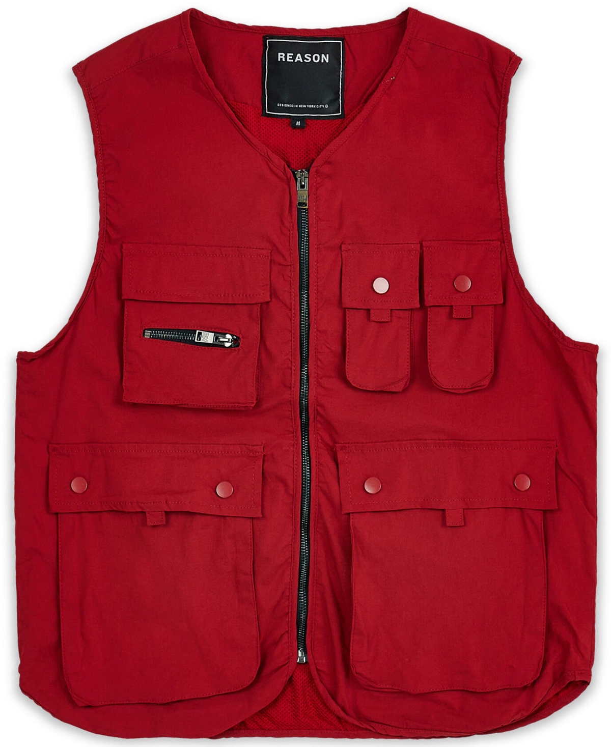 Click here for Reason Mens Parkwood Utility Full Zip Vest - Red prices