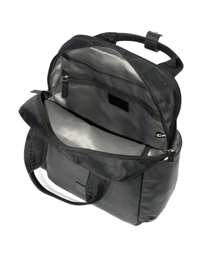 Club Rochelier Leather Backpack with Double Handles and Multi Pockets ...