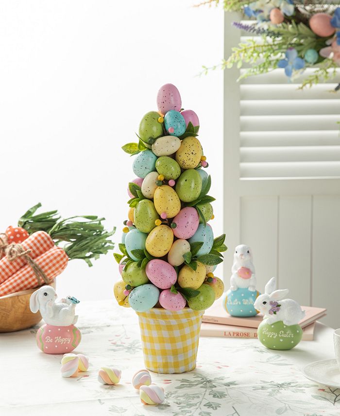 Glitzhome 16" H Easter Egg Table Tree Decor - Macy's