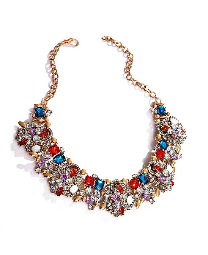 SOHI Women's Multicolour Stone Cluster Necklace - Macy's