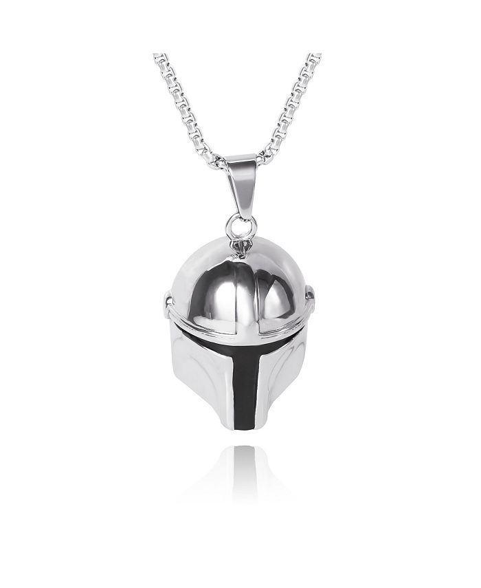 Star Wars Boba Fett Helmet Pendant Necklace, Stainless Steel, 22" Box ...
