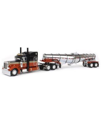 1/64 Burnt Orange Peterbilt w/ 63in Mid-Roof Sleeper & Polar Deep Drop ...