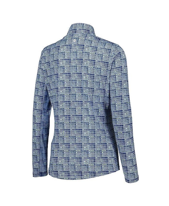 EP New York Women's Blue 2024 Presidents Cup Broken Geometric Print Quarter-Zip Pullover Top ...