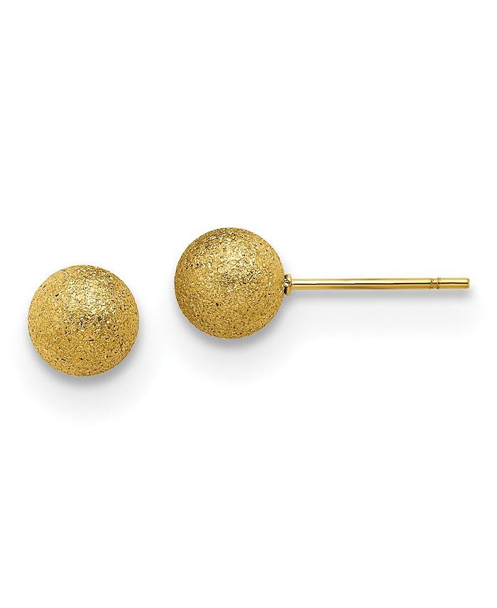 Chisel Stainless Steel Polished Yellow plated Ball Earrings - Macy's