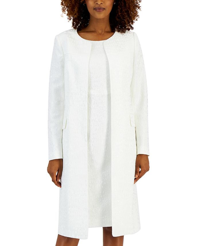 Kasper Women's Jacquard Collarless Open-Front Jacket - Macy's