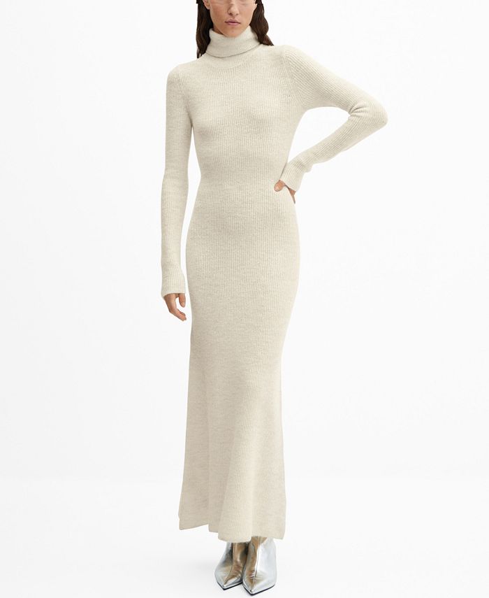 MANGO Women's Knitted Turtleneck Dress - Macy's