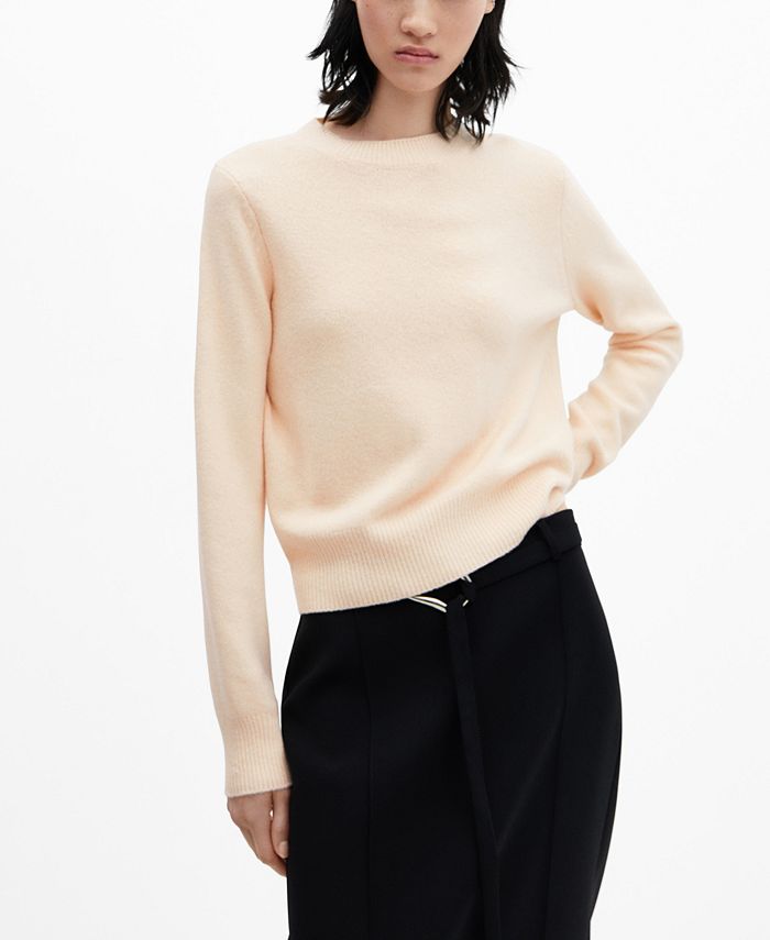 MANGO Women's Round-Neck Knitted Sweater - Macy's