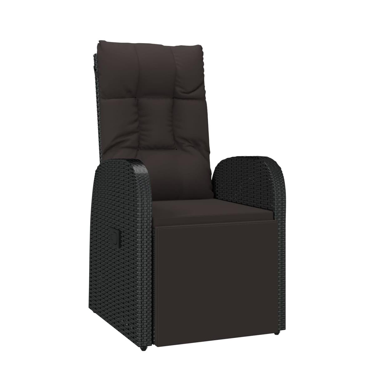 Click here for Reclining Patio Chair with Cushion Poly Rattan Bla... prices