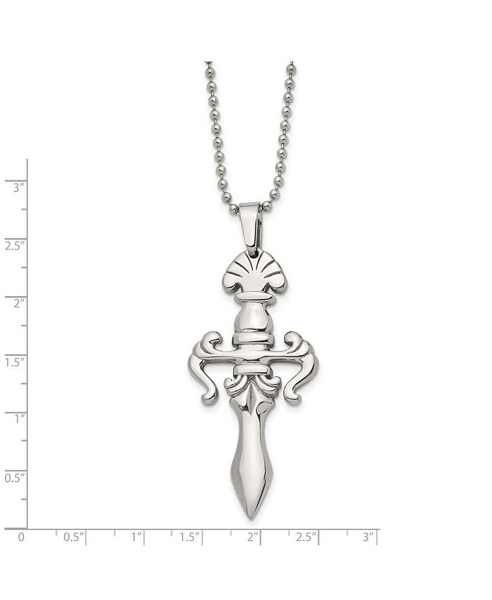 Chisel Polished Dagger Pendant on a Ball Chain Necklace - Macy's
