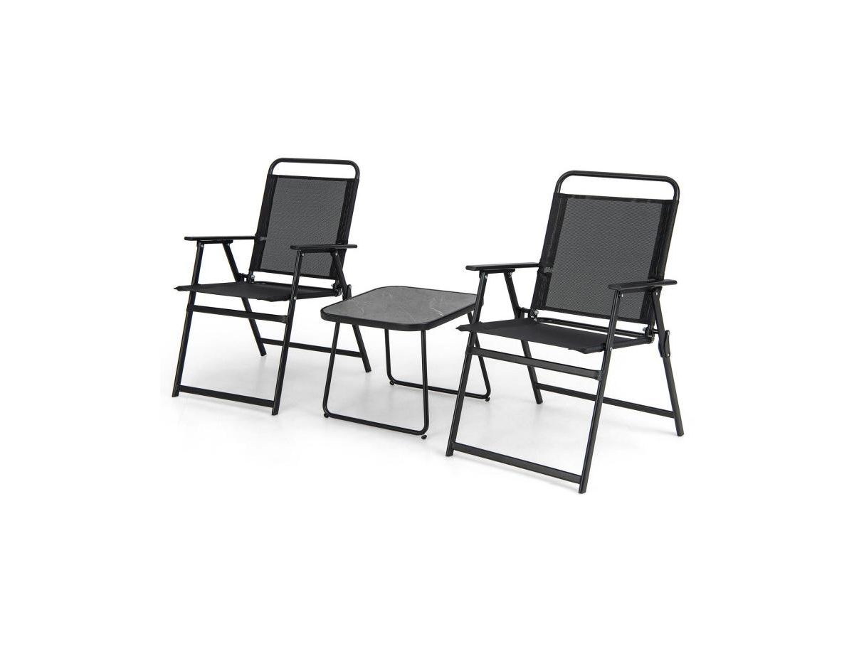 Click here for 3 Pieces Patio Folding Conversation Chairs and Tab... prices