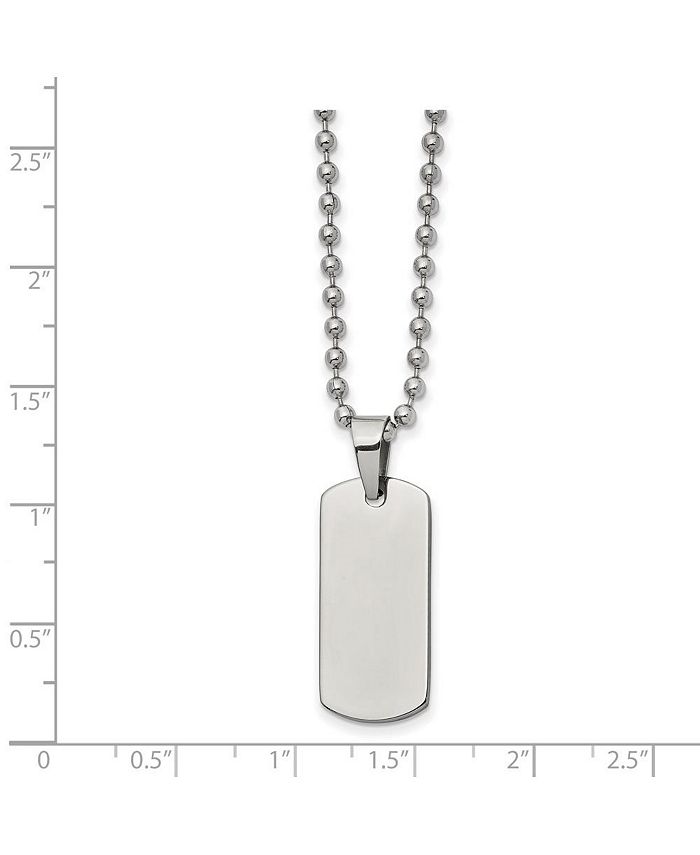 Chisel Brushed Reversible Dog Tag Ball Chain Necklace - Macy's