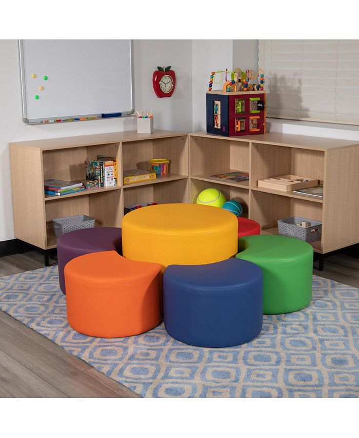 EMMA+OLIVER 18"X24" Large Soft Seating Flexible Circle Backless Ottoman ...