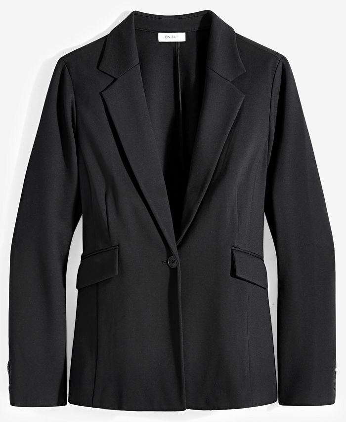 On 34th Women's Solid Longline Blazer, Created for Macy's - Macy's