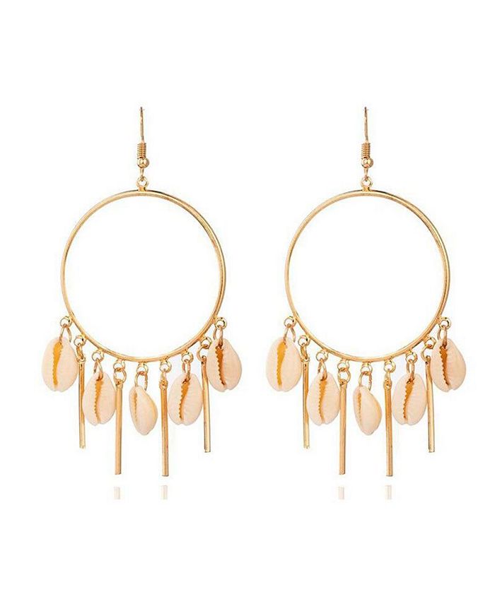 Hollywood Sensation Chandelier Hoop Earrings with Puka Seashells - Macy's