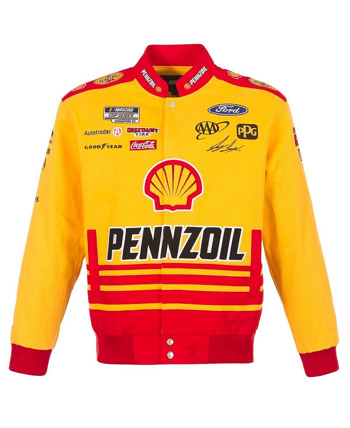 JH Design Men's Yellow Joey Logano Shell Pennzoil Twill Driver Uniform ...