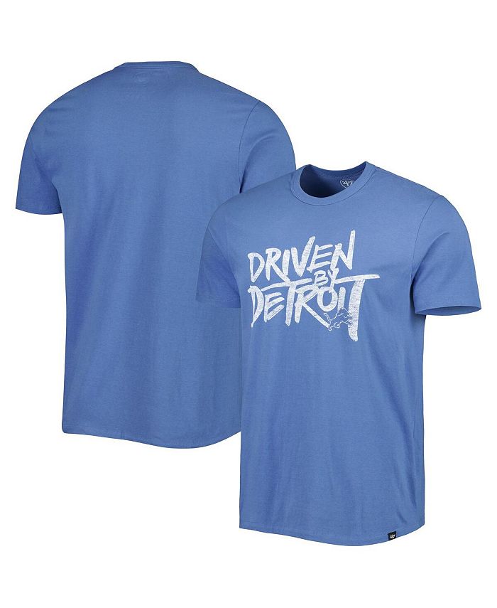 '47 Brand Men's Blue Distressed Detroit Lions Driven by Detroit T-shirt ...