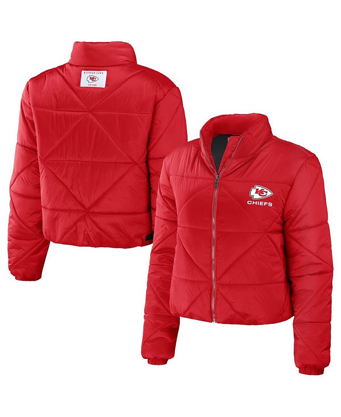 WEAR by Erin Andrews Women's Red Kansas City Chiefs Cropped Puffer Full ...