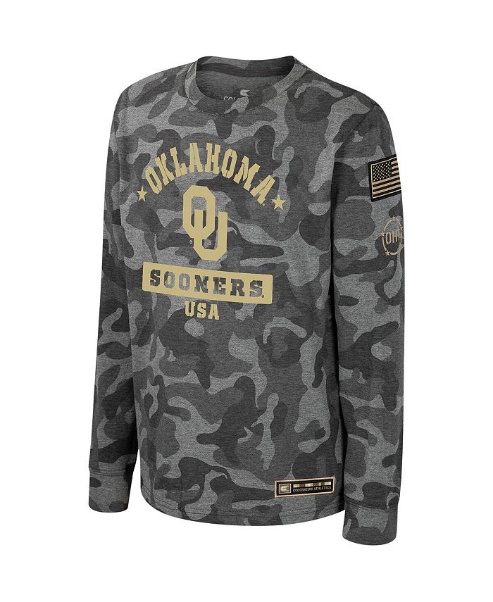 Colosseum Big Boys Camo Oklahoma Sooners OHT Military-Inspired Appreciation Dark Star Long ...