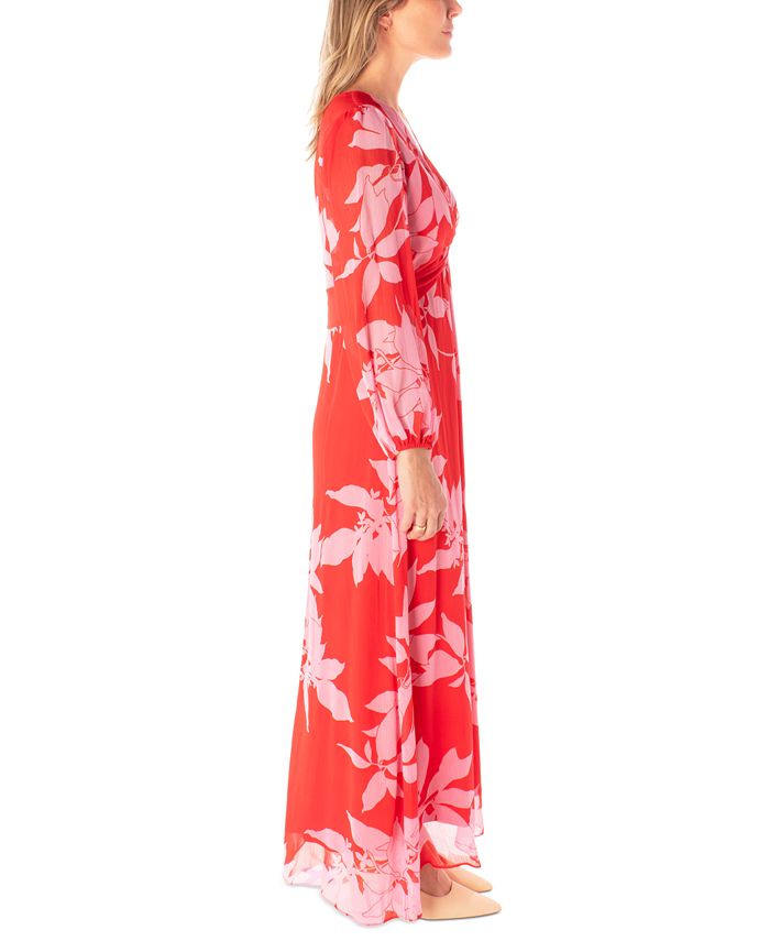 Maison Tara Women's Front-Print Chiffon Maxi Dress - Macy's