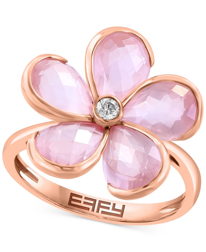 EFFY Collection EFFY® Rose Quartz (5-3/8 ct. t.w.) & Diamond (1/20 ct ...