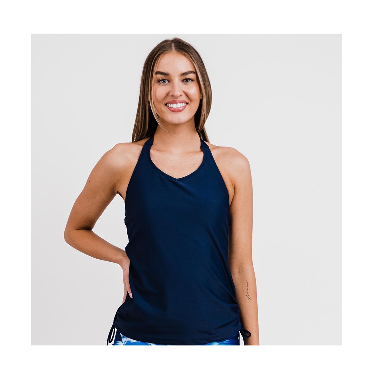 Click here for Calypsa Womens Halter Maya Swim Top - Navy prices