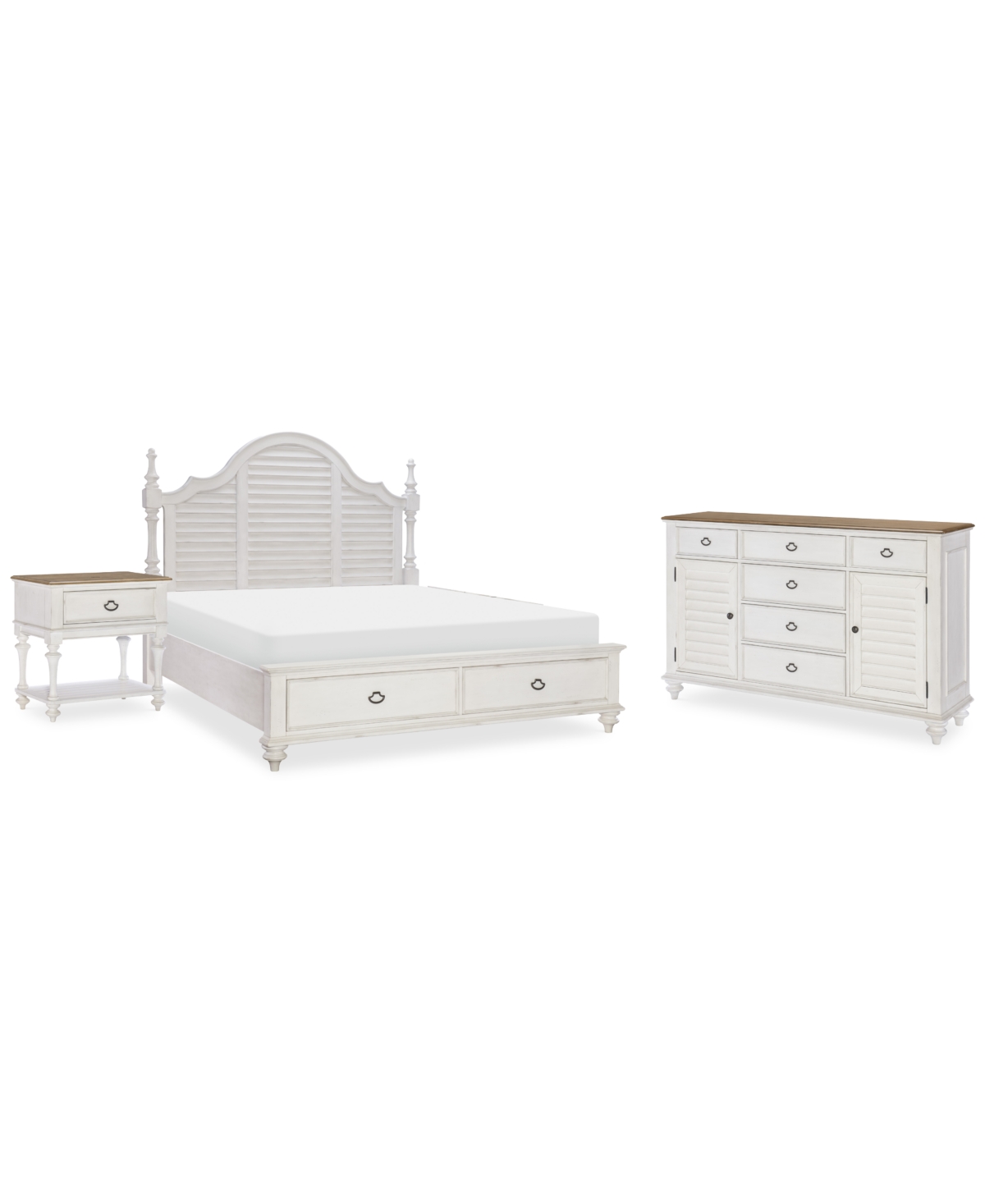 Click here for Mandeville 3pc Bedroom Set (Louvered King Storage... prices