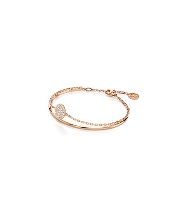 Swarovski White, Rhodium Plated or Rose Gold-Tone Meteora Bangle ...