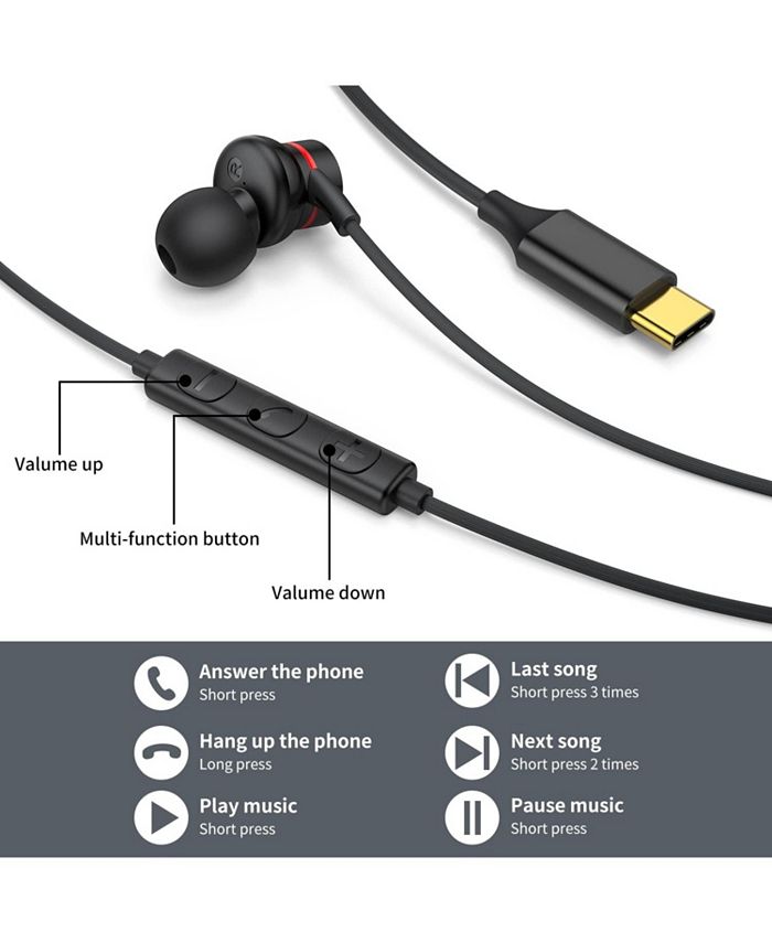 BOLT AXTION USB Type C Earphones Wired Ear buds Magnetic Noise ...