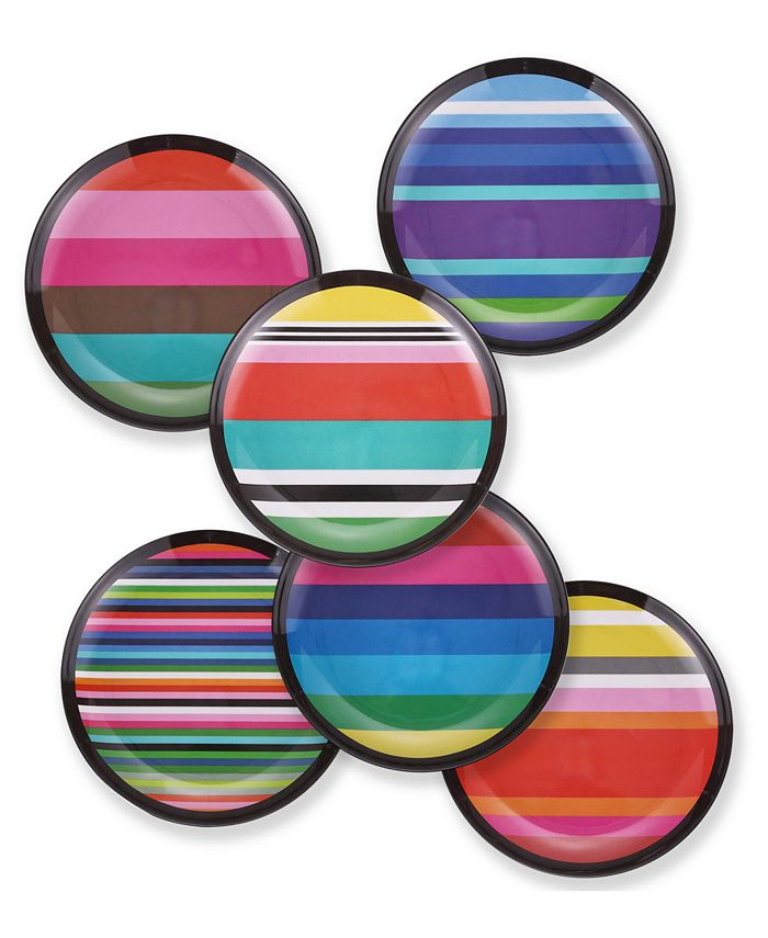 French Bull Assorted Melamine Appetizer Plates, Set of 6 - Macy's