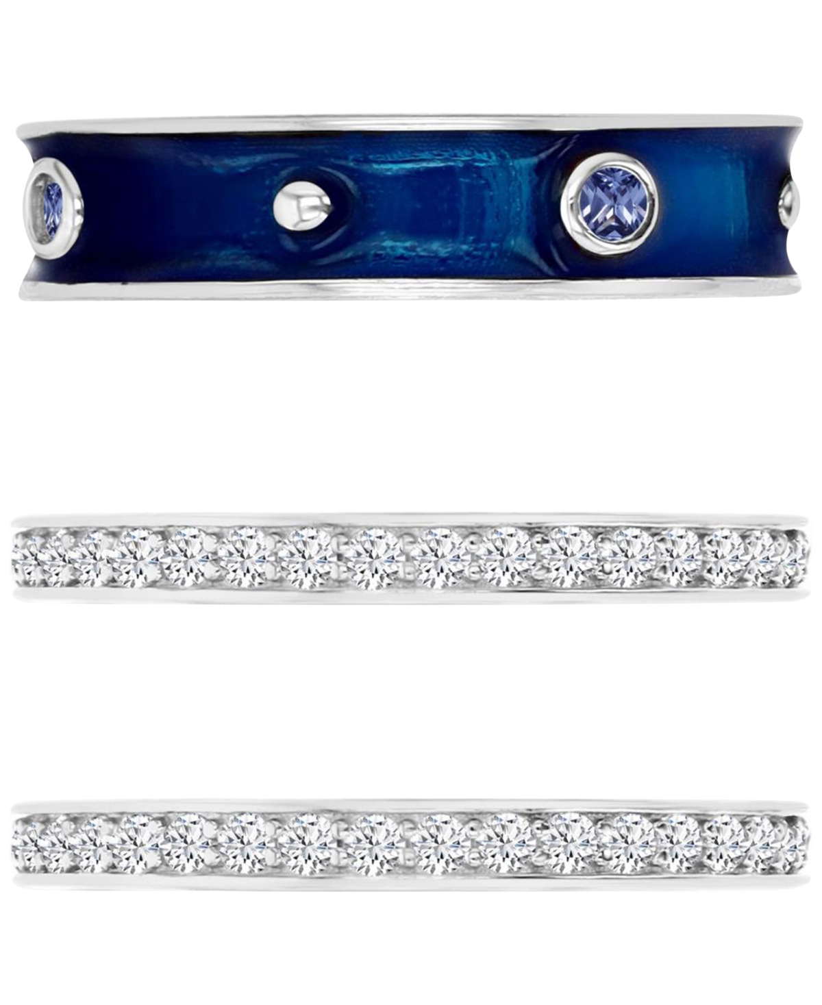 Click here for 3-Pc. Set Cubic Zirconia & Enamel Stack Rings in 1... prices