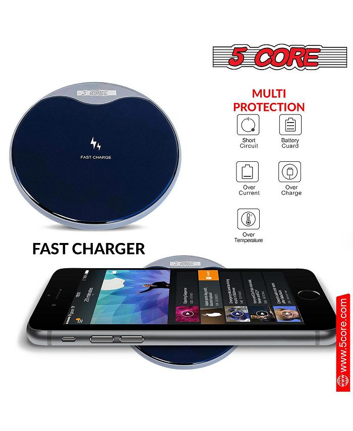 5 Core Wireless Charger Charging Station Fast QI Charging Pad w Upgraded Coil Case Friendly ...