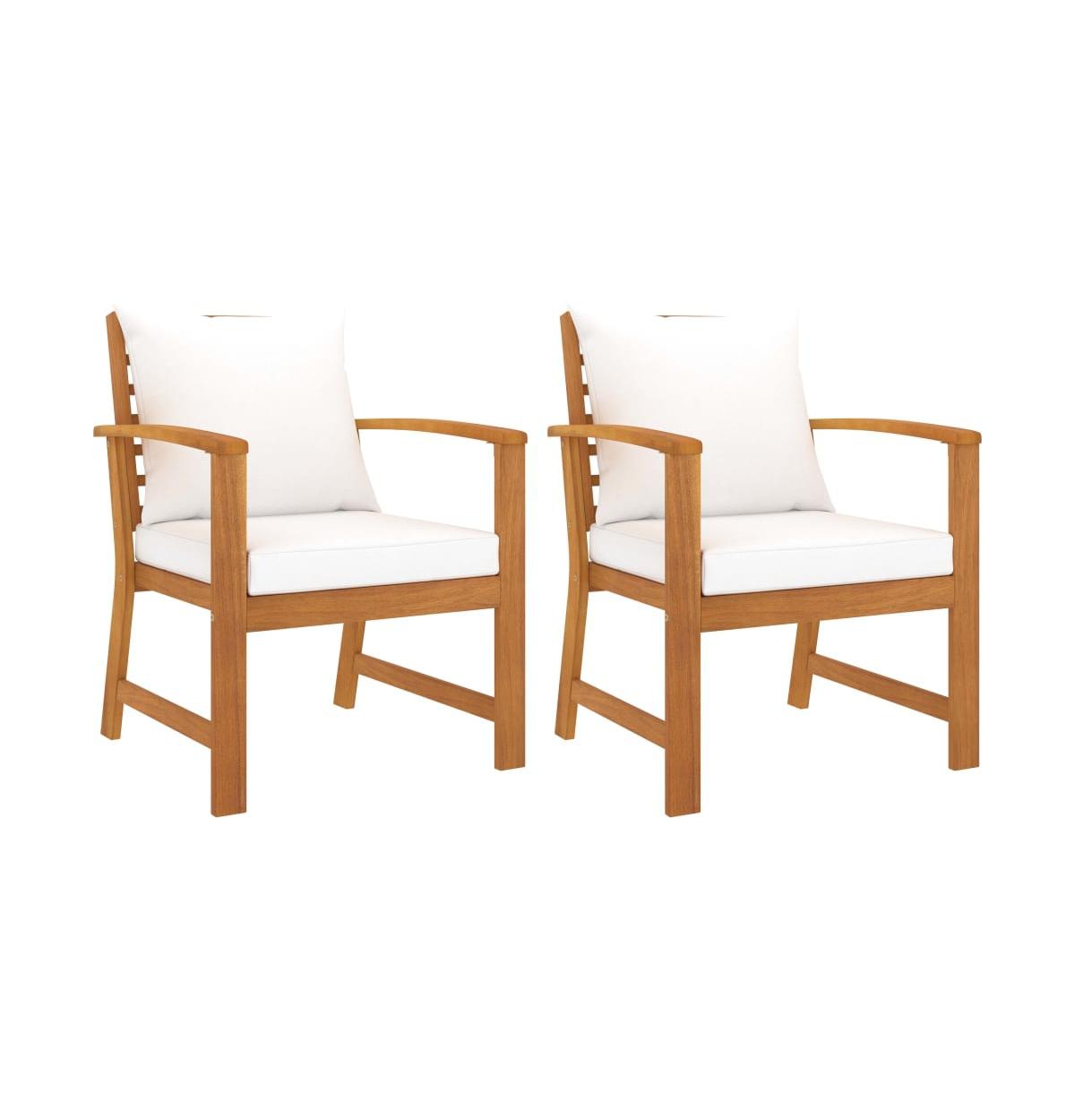 Click here for vidaXL Patio Chairs 2 pcs with Cream Cushion Solid... prices