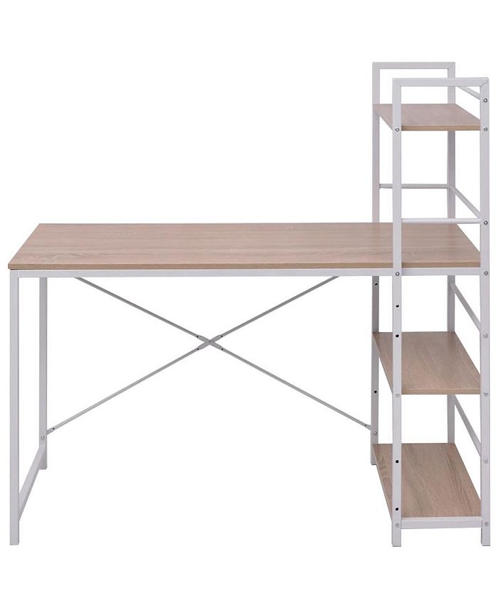 vidaXL Desk with 4-Tier Bookcase Oak - Macy's