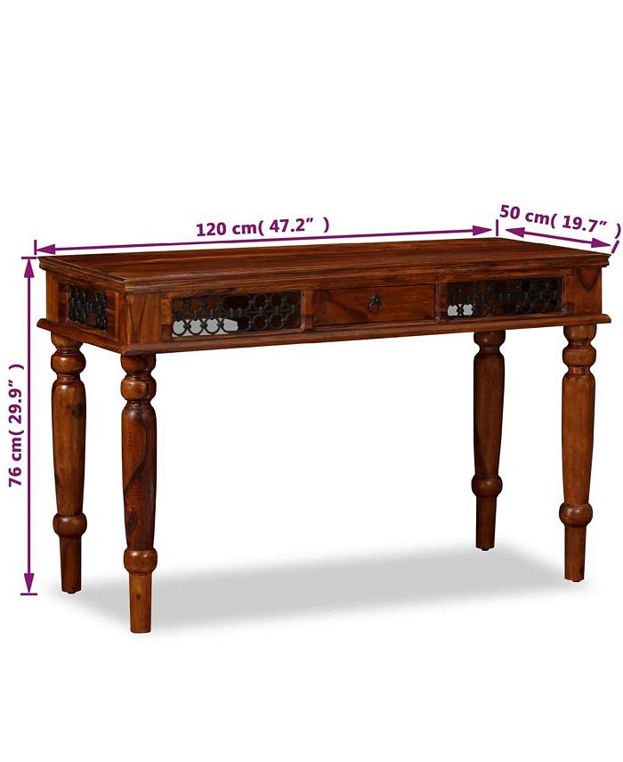 vidaXL Writing Table Solid Sheesham Wood 47.2"x19.7"x29.9" - Macy's
