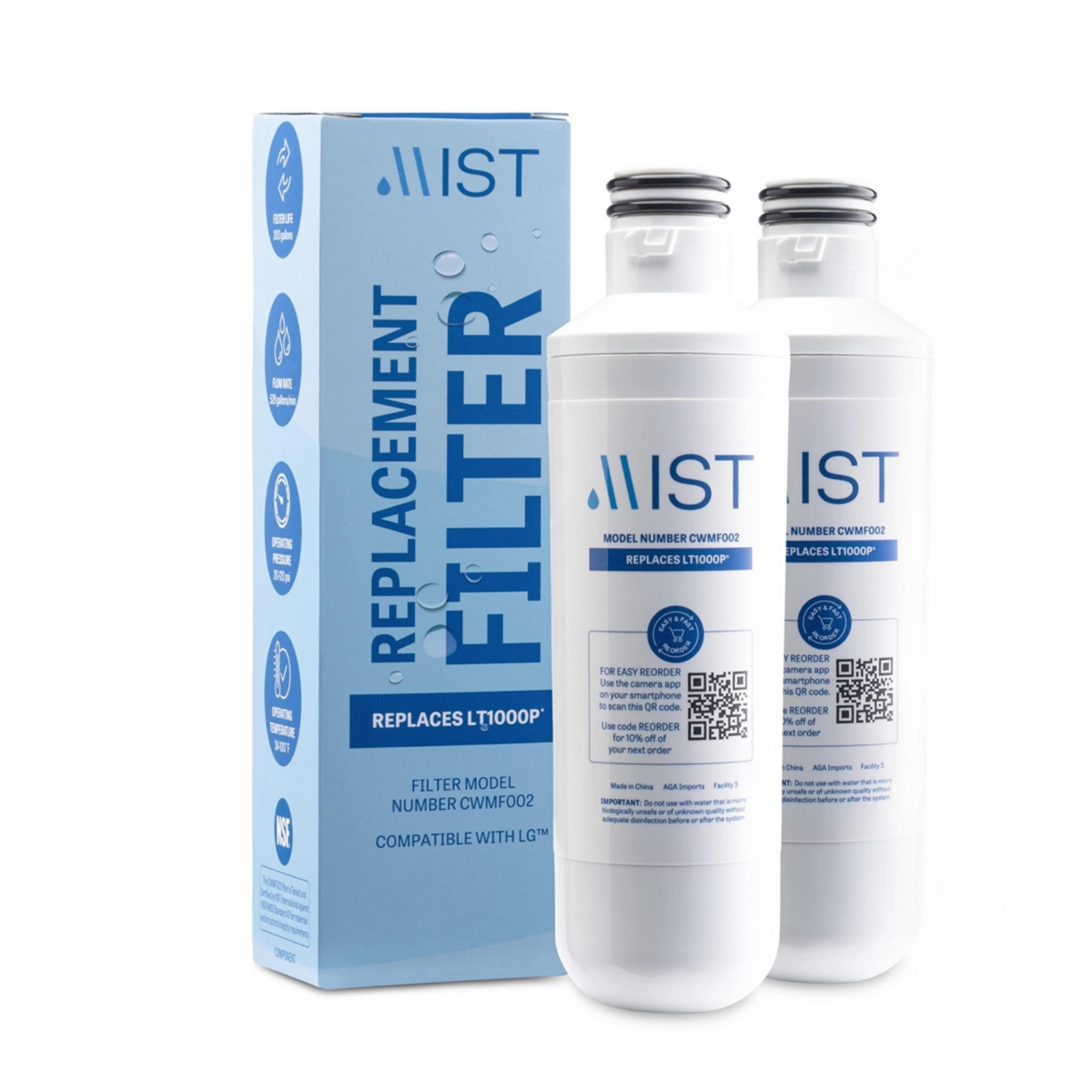 Click here for Mist Replacement Water Filter 2 Pack -Mist - White prices