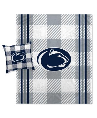 Pegasus Home Fashions Penn State Nittany Lions Gray Plaid Stripes ...