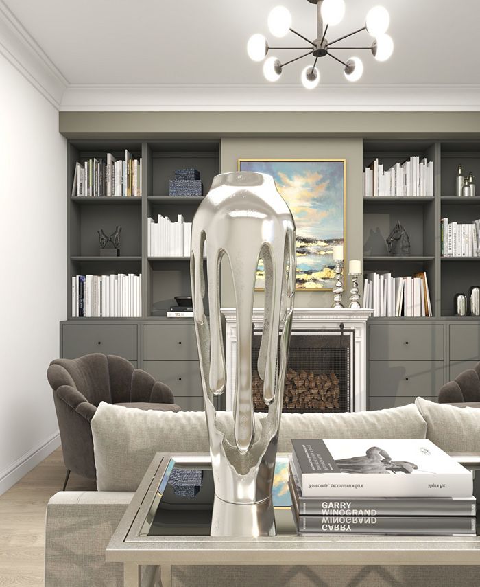 Rosemary Lane Aluminum Drip Vase with Melting Designed Body, 8" x 8" x ...